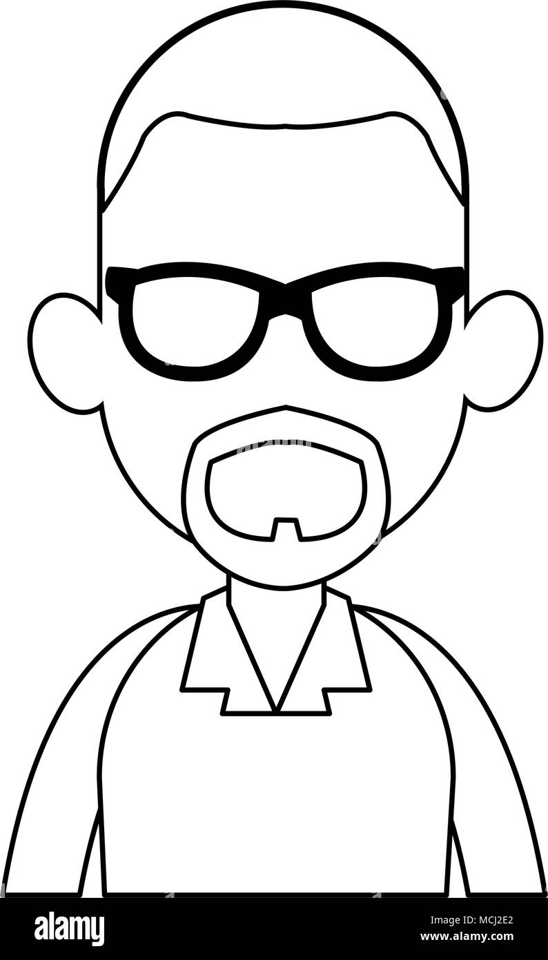 Young man faceless cartoon on black and white Stock Vector Image & Art ...