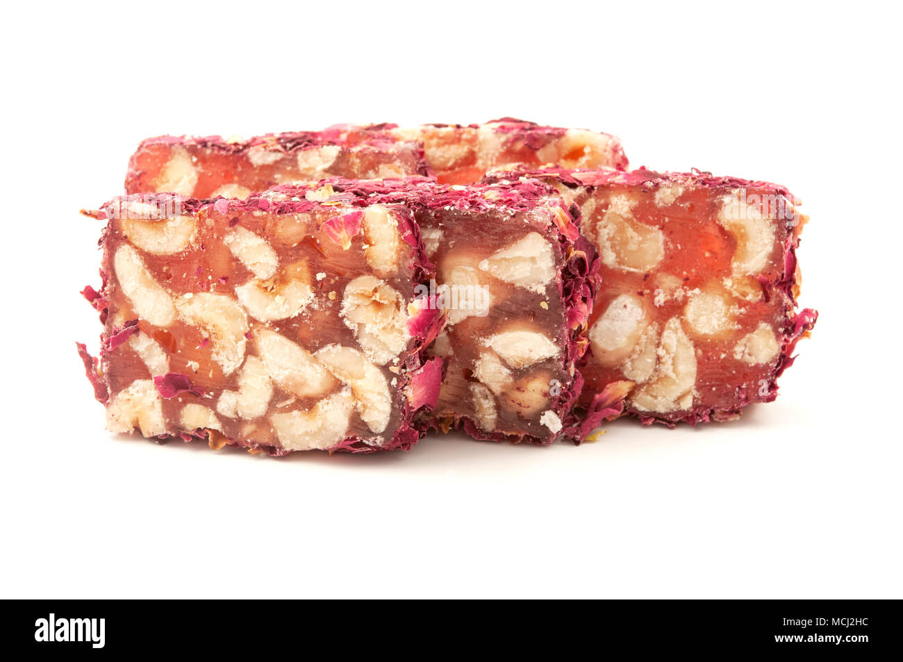 Turkish delight on a white background Stock Photo - Alamy