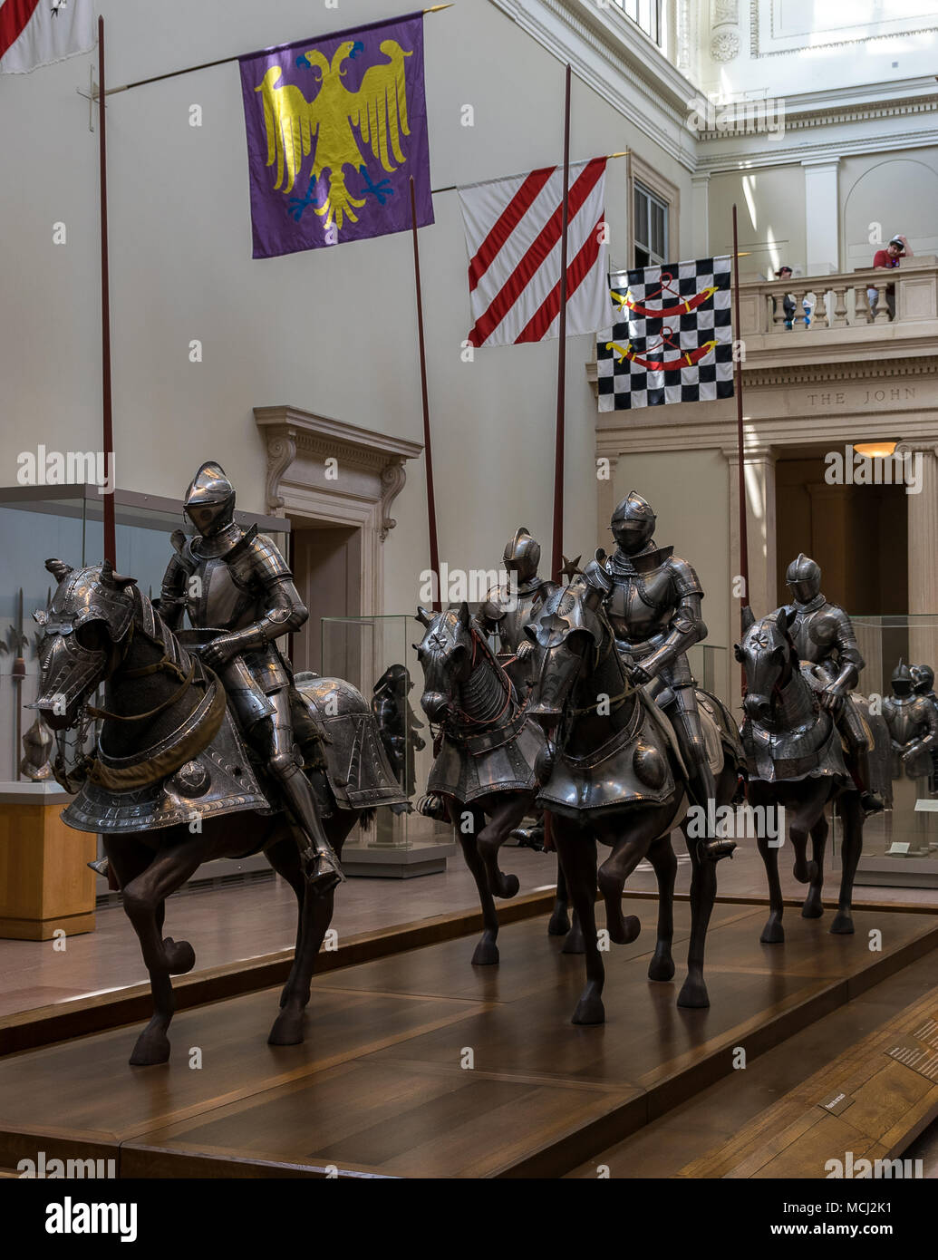 New York City The Met - Medieval Knights on Armored Horses Stock Photo ...