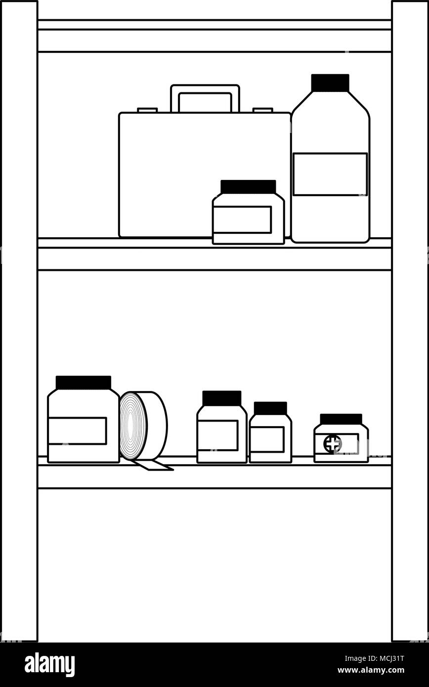 Shelf in pharmacy Black and White Stock Photos & Images - Alamy