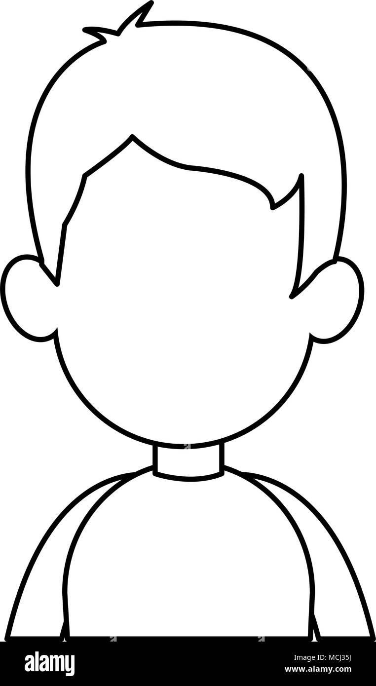 Young man faceless cartoon on black and white Stock Vector Image & Art ...