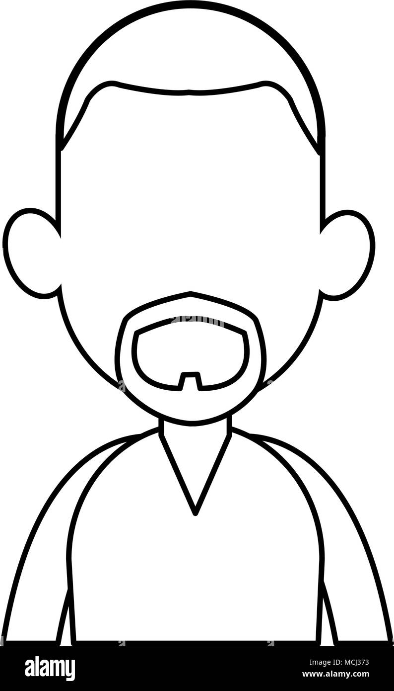 Young man faceless cartoon on black and white Stock Vector Image & Art ...