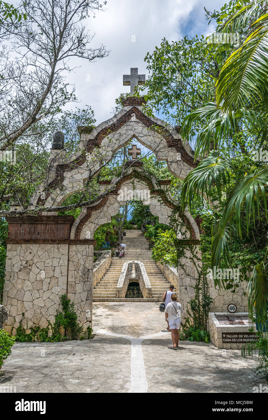 Decorative Christian Staircase in Mexico Stock Photo - Alamy
