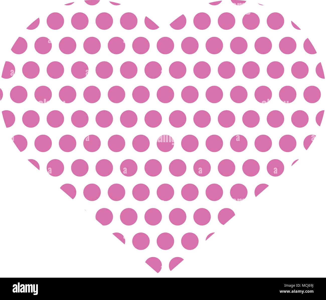 colorful heart with dots over white background, vector illustration ...