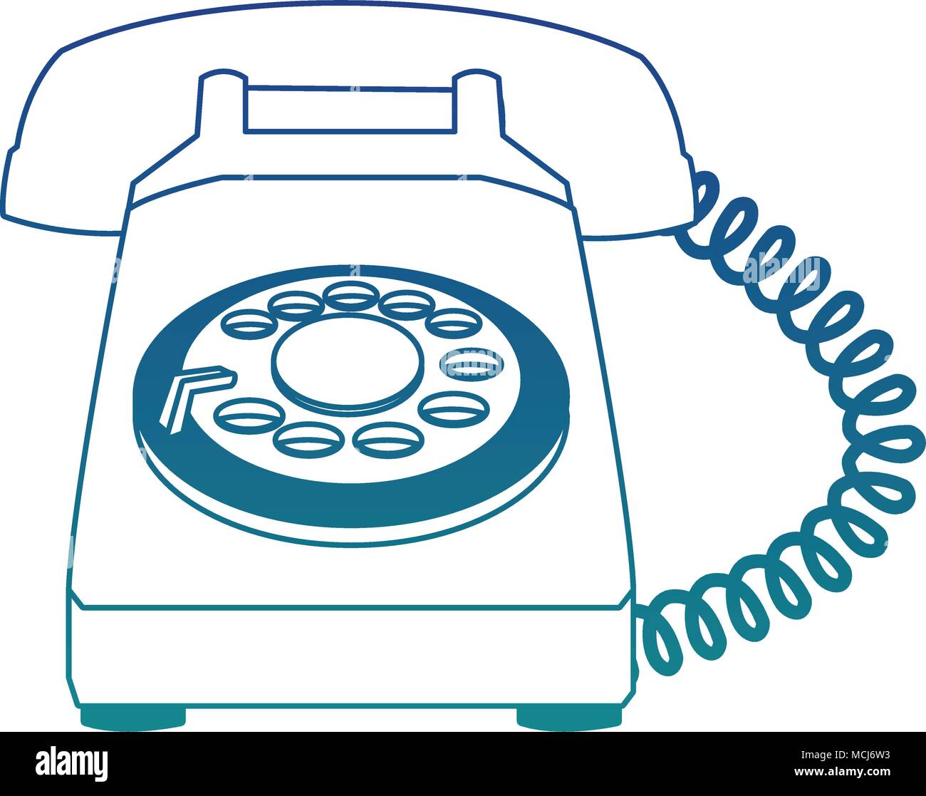 Vintage telephone isolated blue lines Stock Vector Image & Art - Alamy