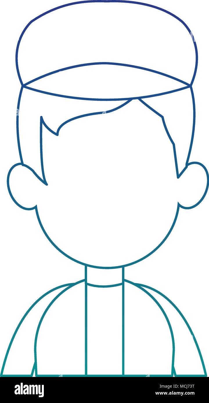 Young man faceless cartoon blue lines Stock Vector Image & Art - Alamy