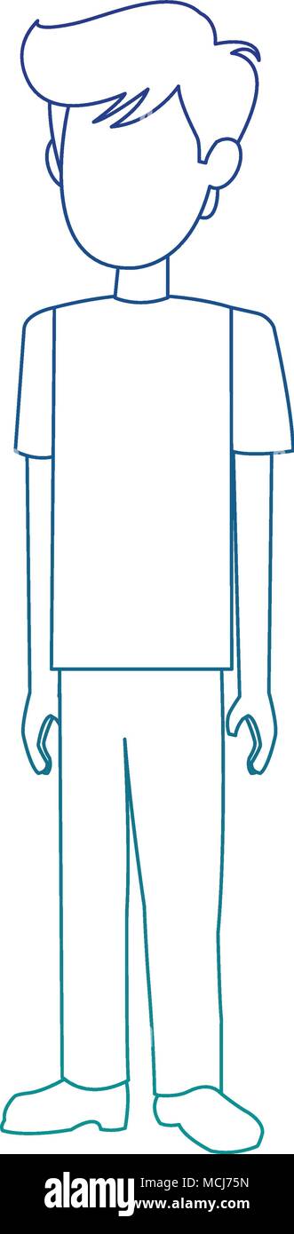 Young man faceless cartoon blue lines Stock Vector Image & Art - Alamy
