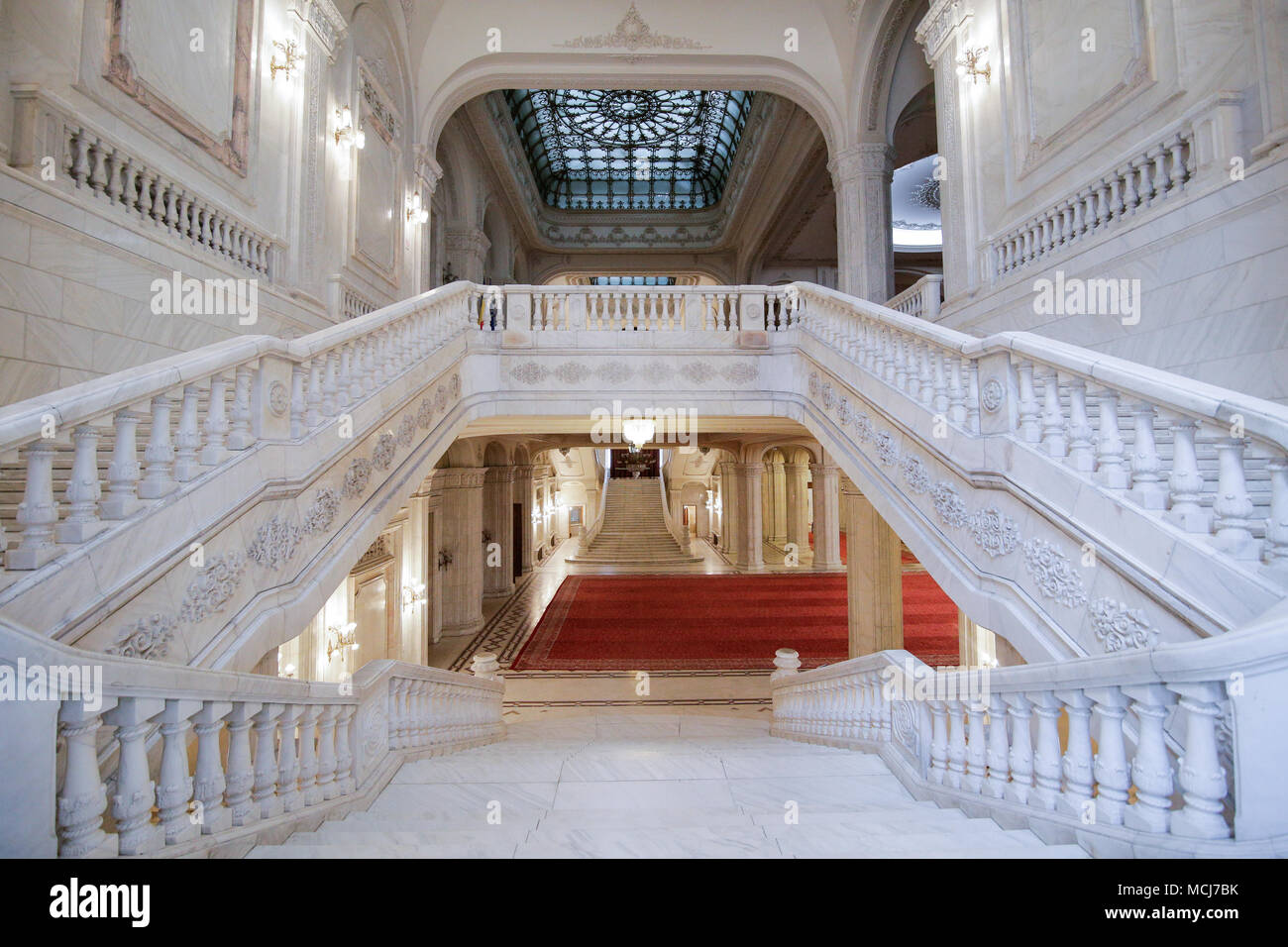 Architectural indoor details from the Romanian Palace of Parliament ...