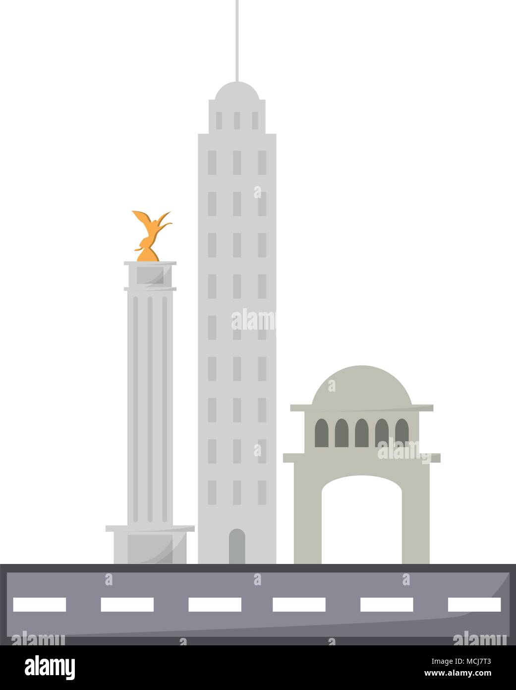 iconics mexican buildings design icon over white background, colorful ...