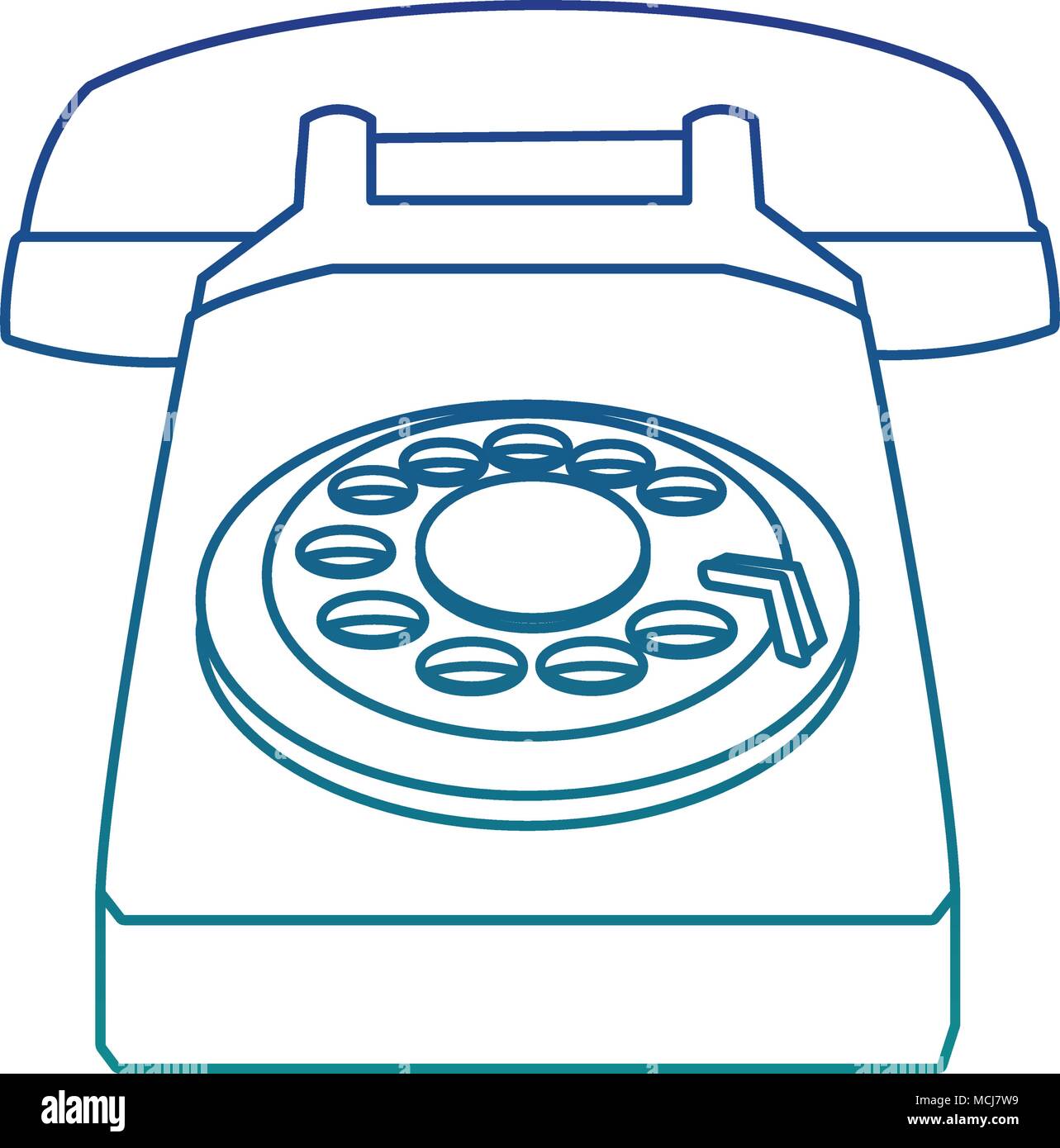 Vintage telephone isolated blue lines Stock Vector Image & Art - Alamy