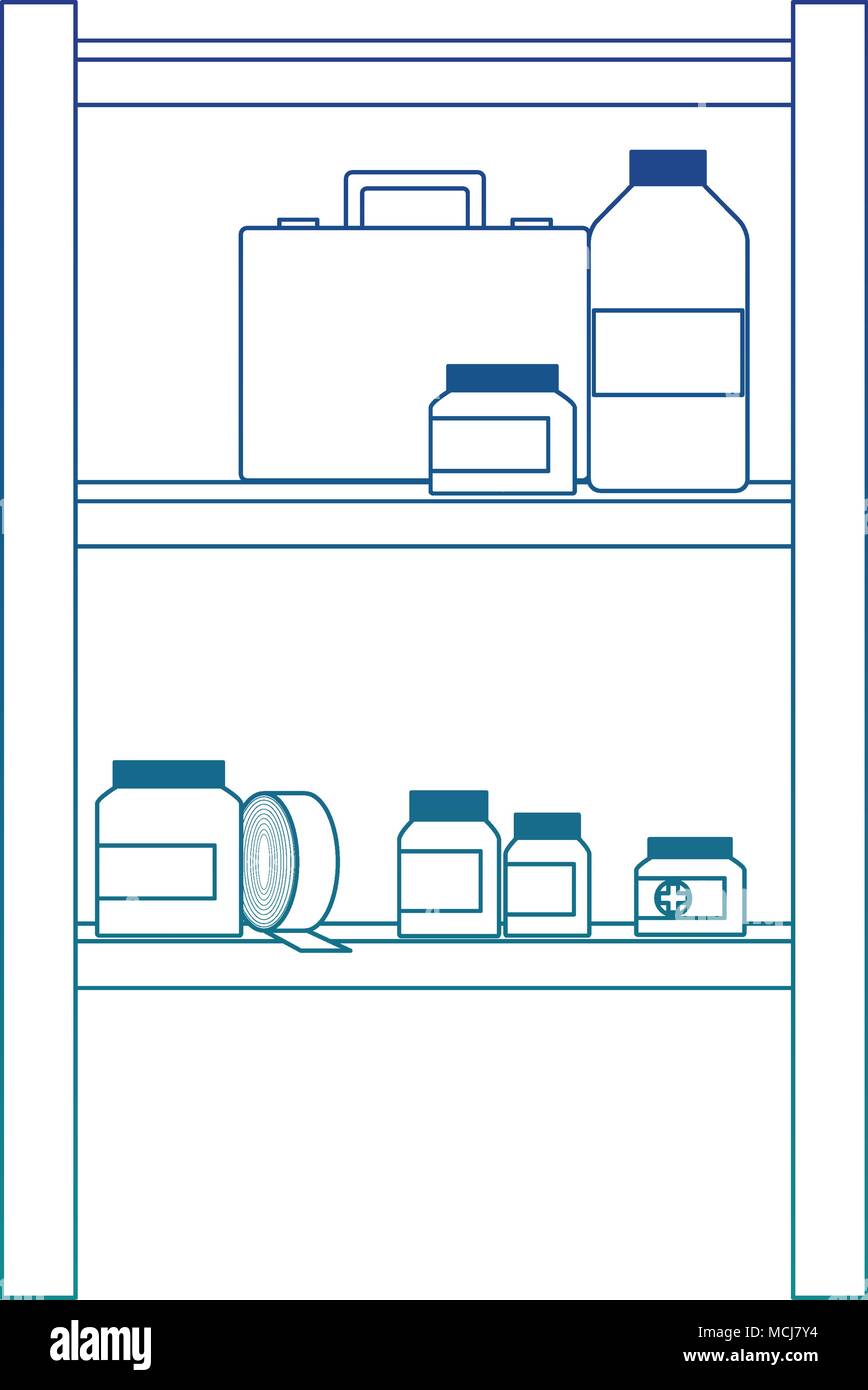 Medicines on shelfs blue lines Stock Vector Image & Art - Alamy
