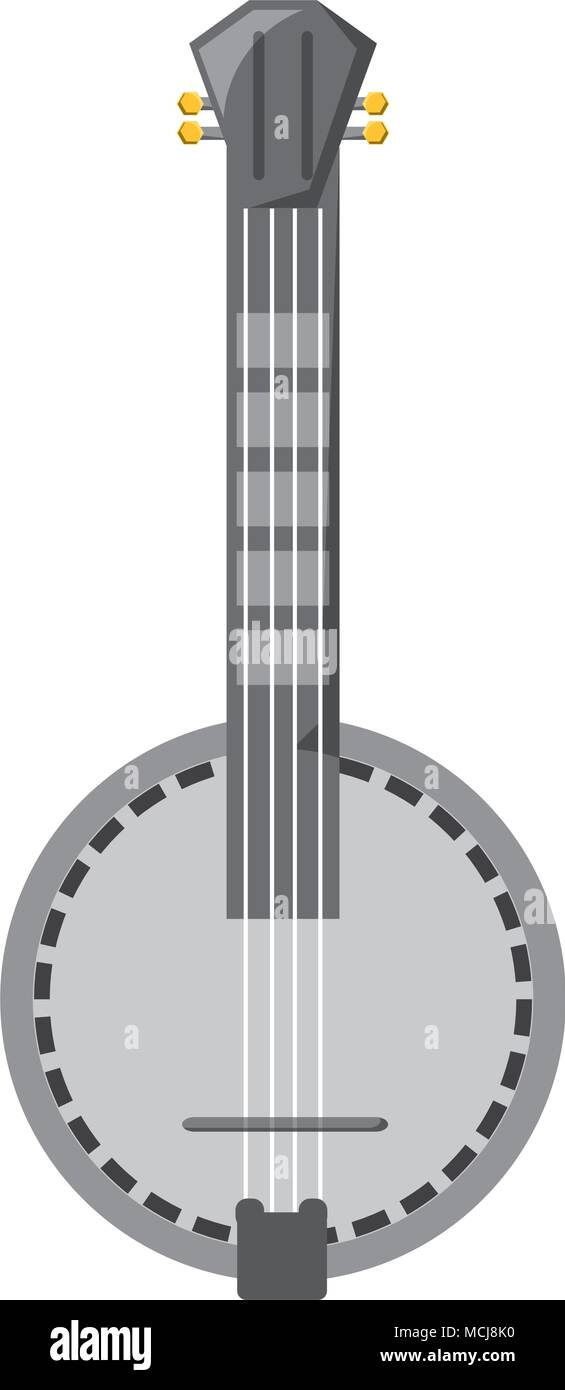 banjo instrument icon over white background, colorful design. vector ...