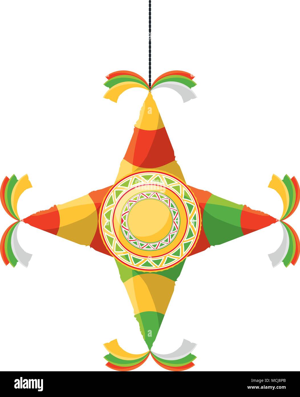 mexican piÃ±ata icon over white background, colorful design. vector ...