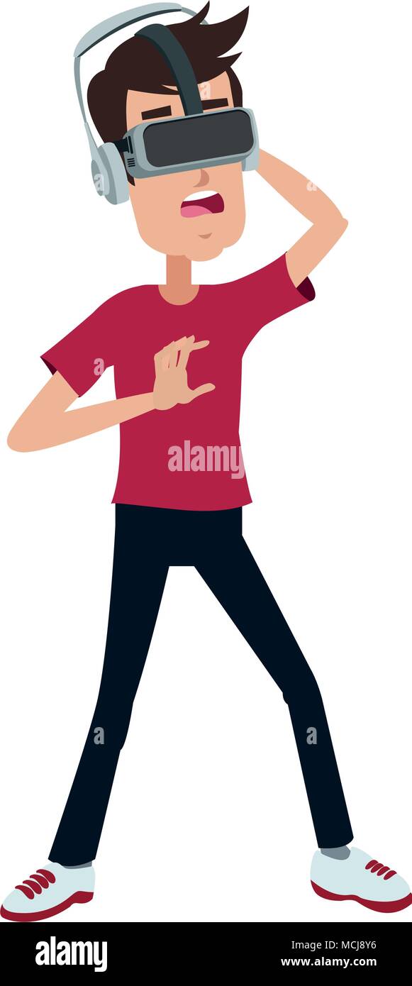 Man gaming headset playing Stock Vector Images - Alamy