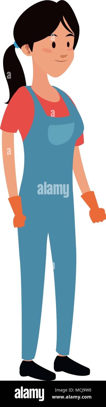 Construction female worker cartoon Stock Vector Image & Art - Alamy