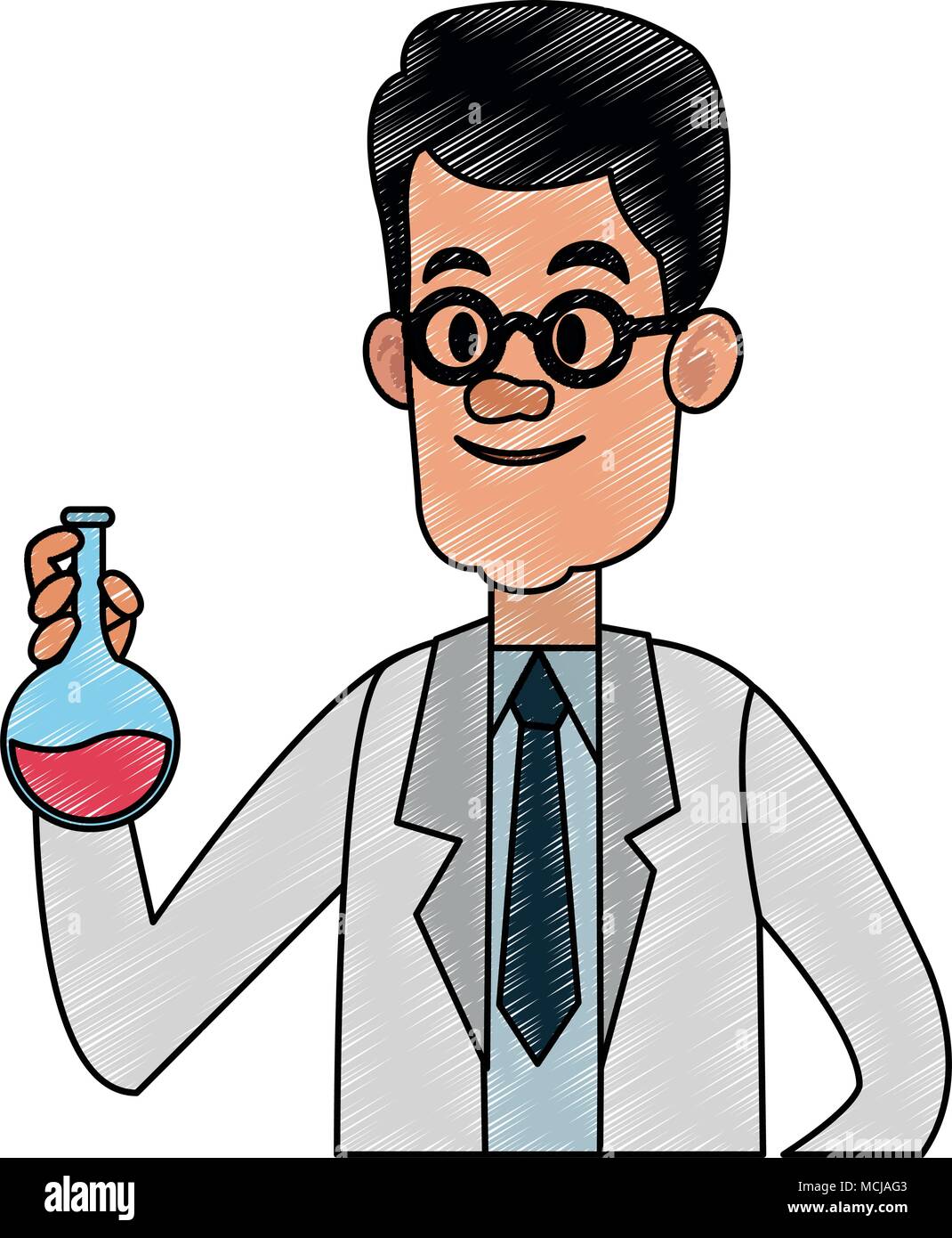 Scientific male cartoon scribble Stock Vector Image & Art - Alamy