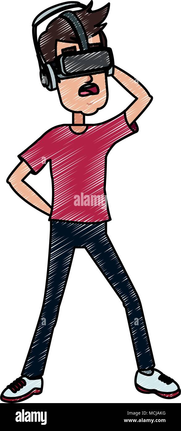 Person playing vr game Stock Vector Images - Alamy