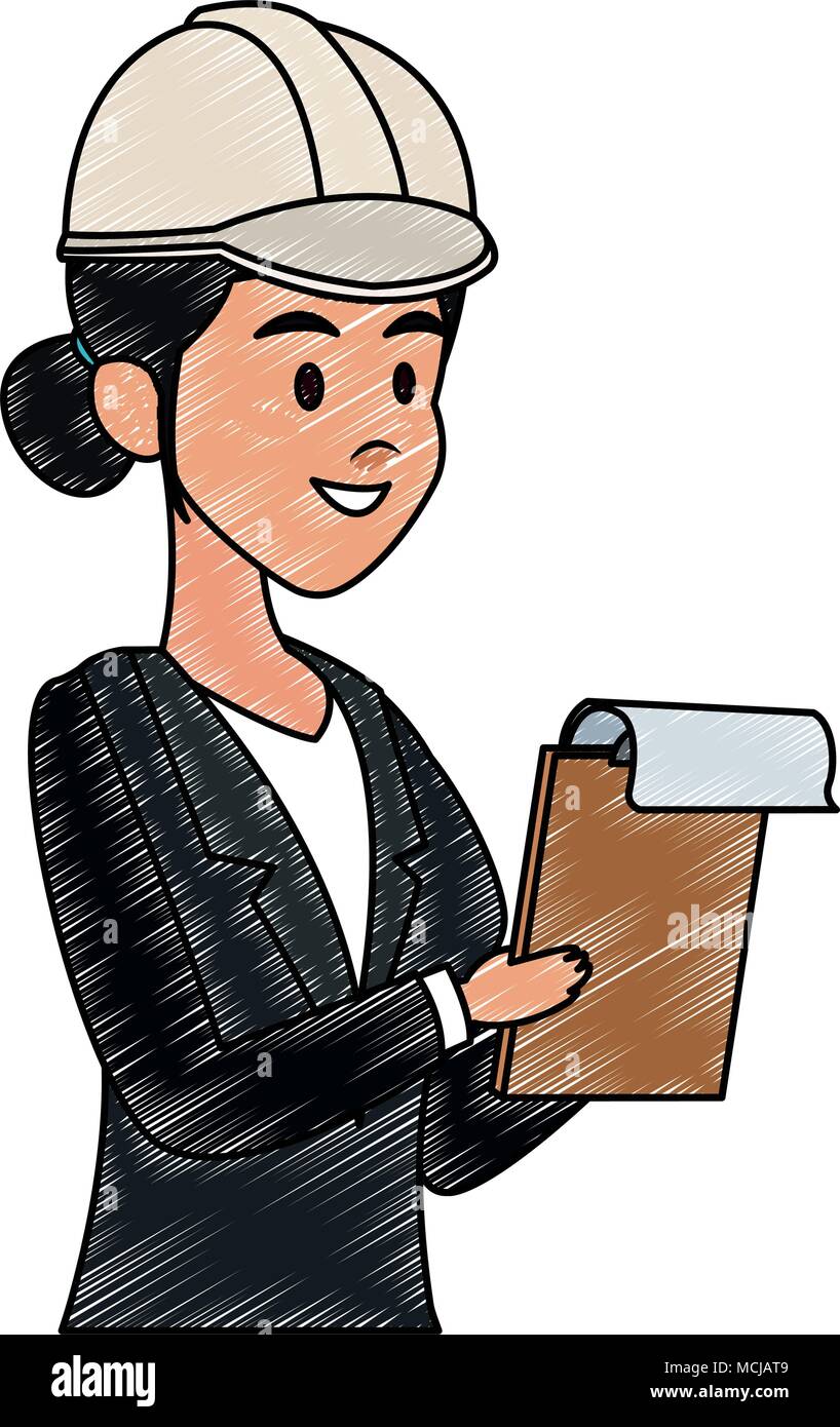 Female architect cartoon scribble Stock Vector Image & Art - Alamy