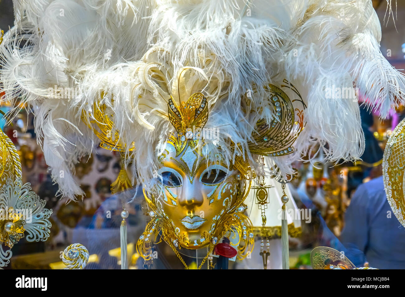 White Venetian Masks Venice Italy Used since the 1200s for Carnival ...
