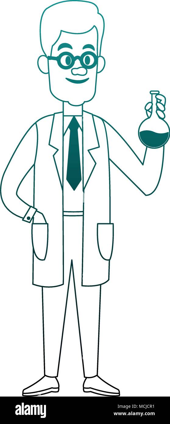 Scientific male cartoon on blue lines Stock Vector Image & Art - Alamy