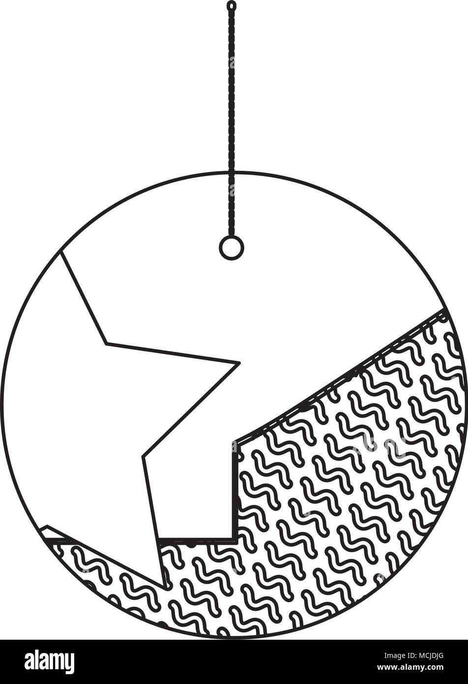 decorative ball hanging over white background, vector illustration ...