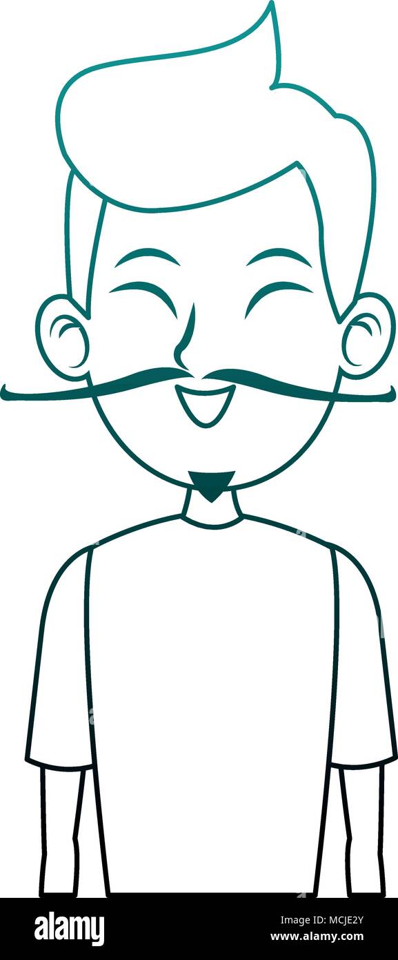 Young asian man cartoon on blue lines Stock Vector Image & Art - Alamy