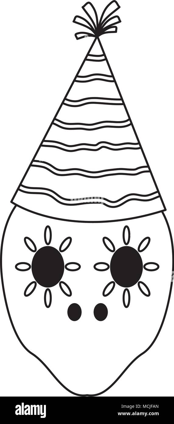 sugar skull with party hat over white background, vector illustration ...