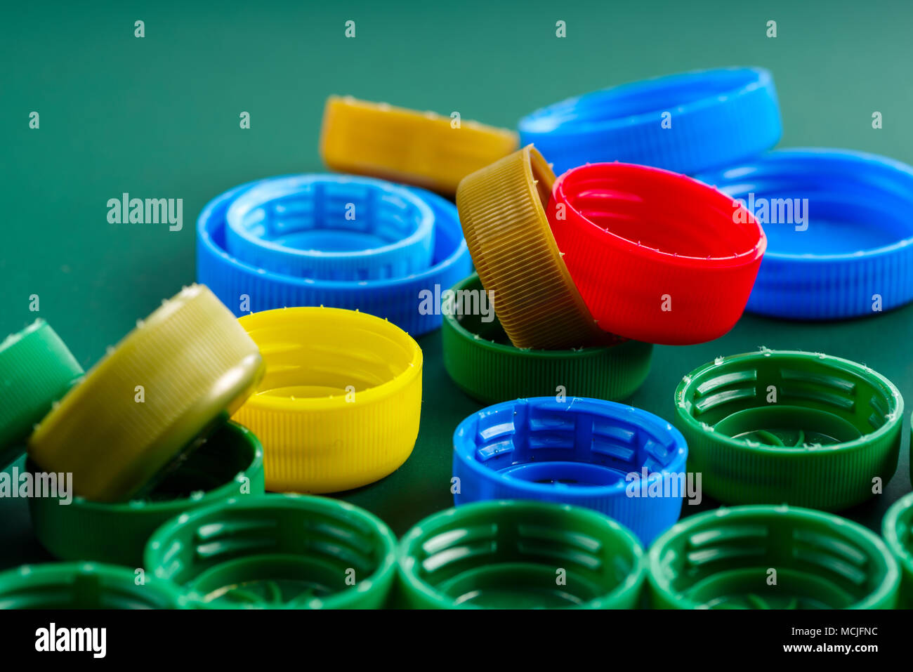 colored caps from plastic bottles Stock Photo - Alamy