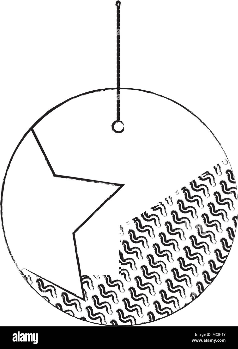 sketch of decorative ball hanging over white background, vector ...