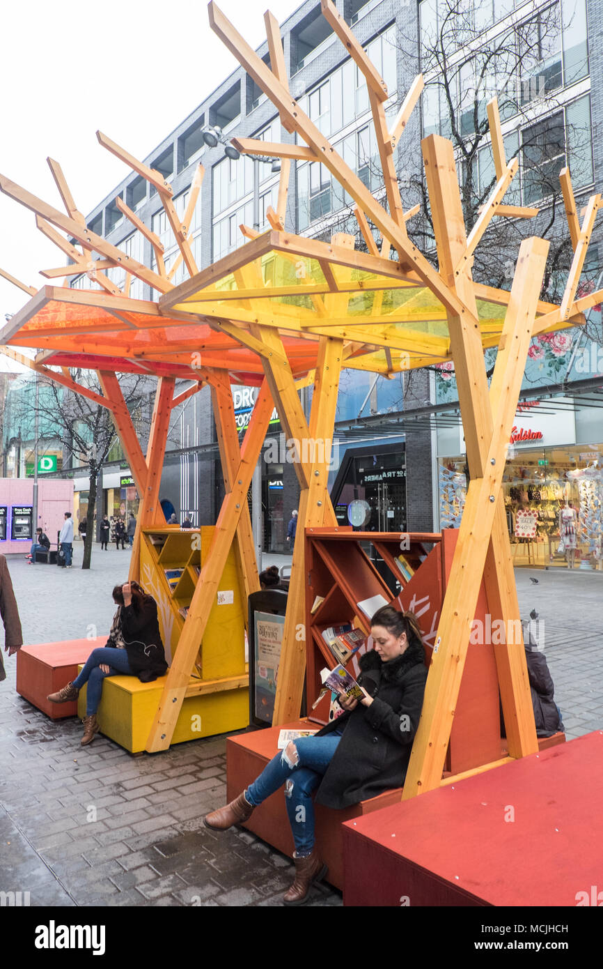 Reading Trees,sculpture,structure,in,Liverpool One,shopping,zone,street ...