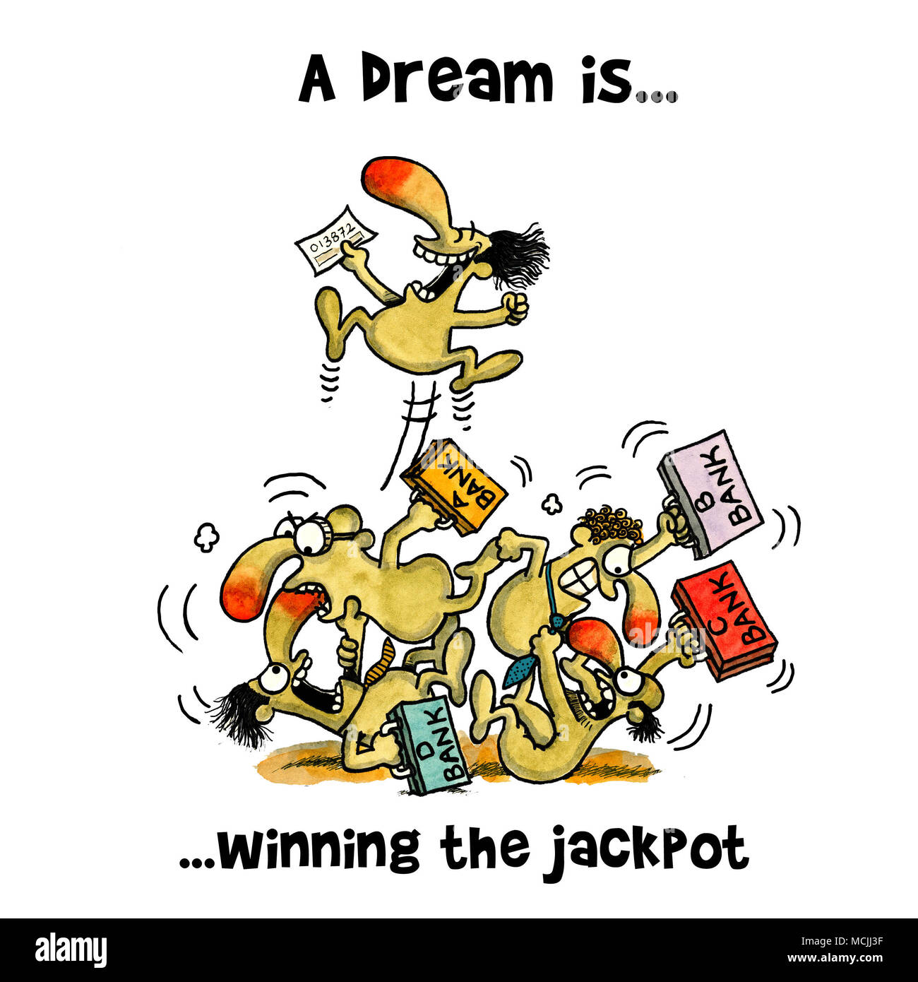 Lottery winner cartoon Cut Out Stock Images & Pictures - Alamy