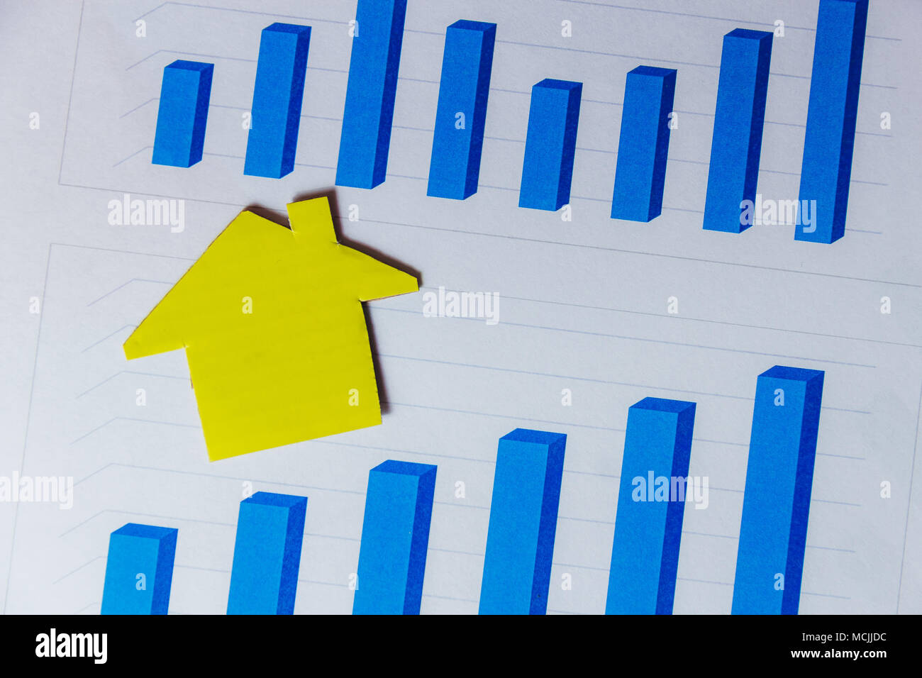 Symbol of House on White Background with Graphs. Concept of Housing ...