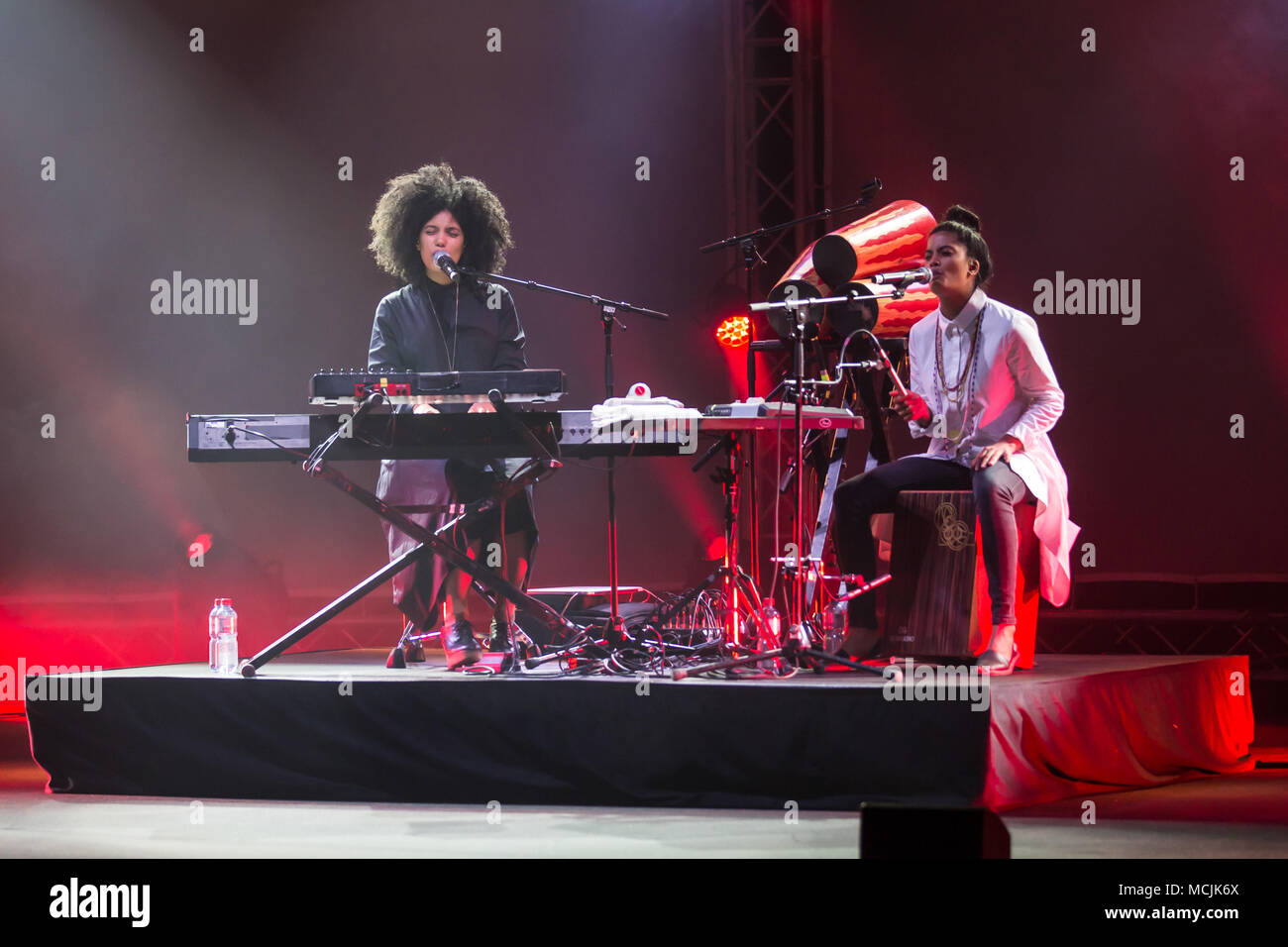 The French-Cuban music duo Ibeyi, which consists of the twin sisters ...
