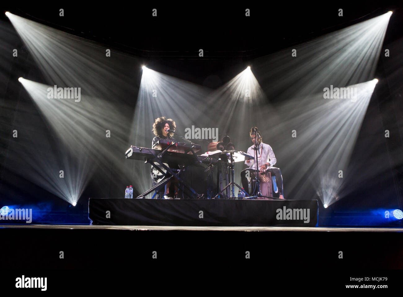 The French-Cuban music duo Ibeyi, which consists of the twin sisters ...