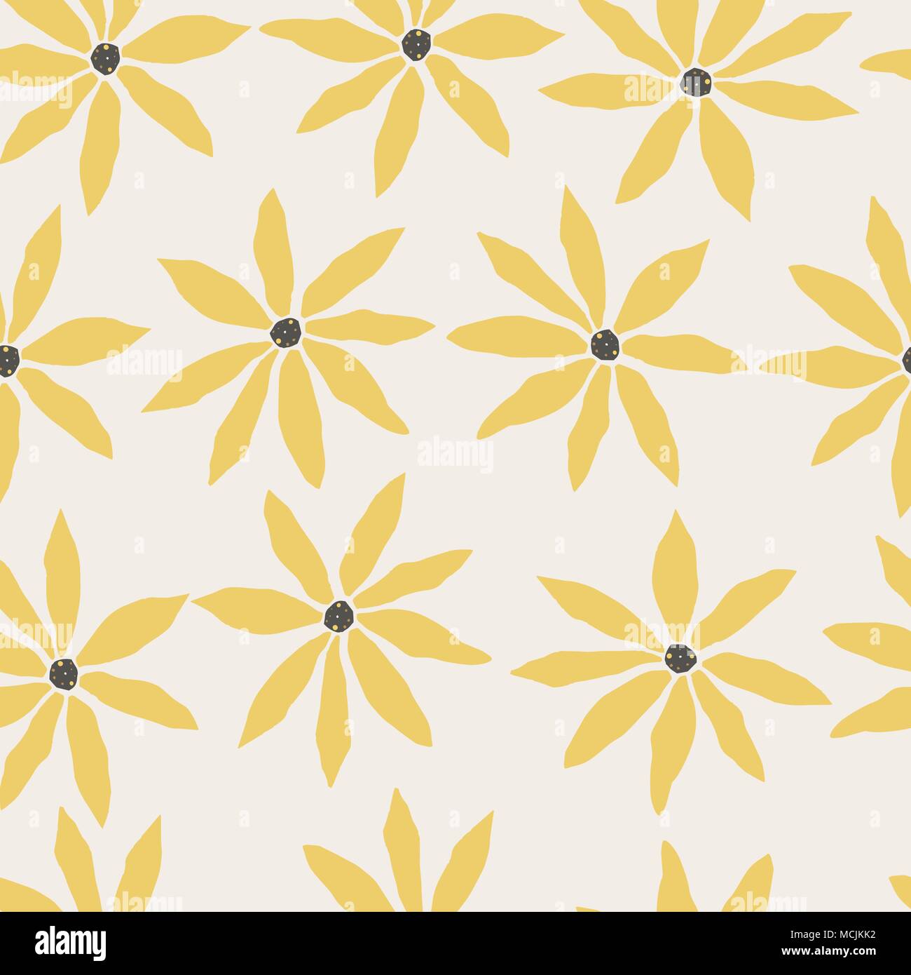 Seamless pattern with colorful yellow flowers. Vector Illustration ...
