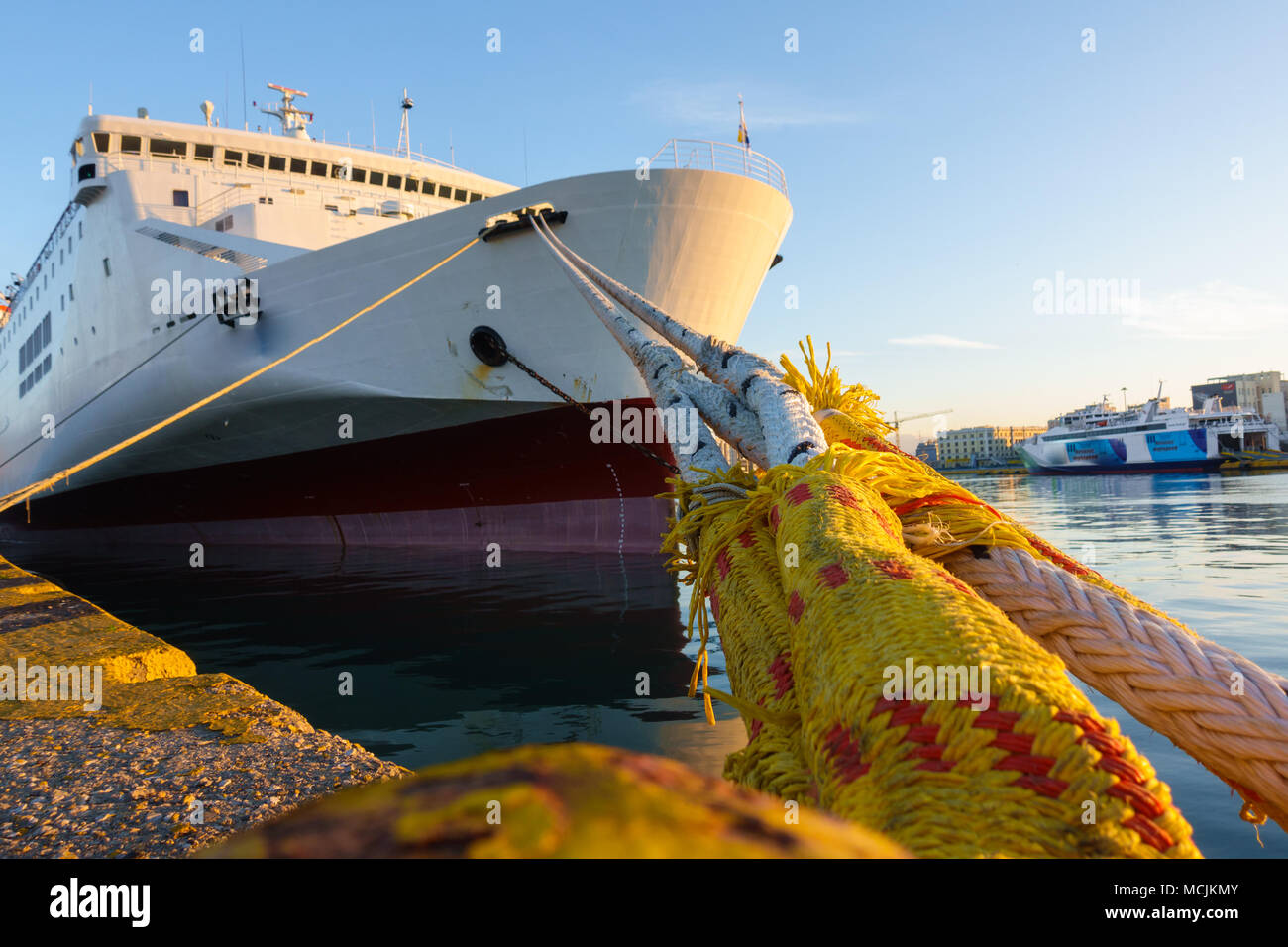 Cruise ship docked at port, Athens, Greece Stock Photo - Alamy