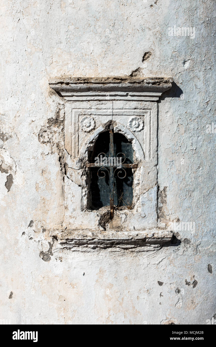 Close-up of cross on window Stock Photo - Alamy