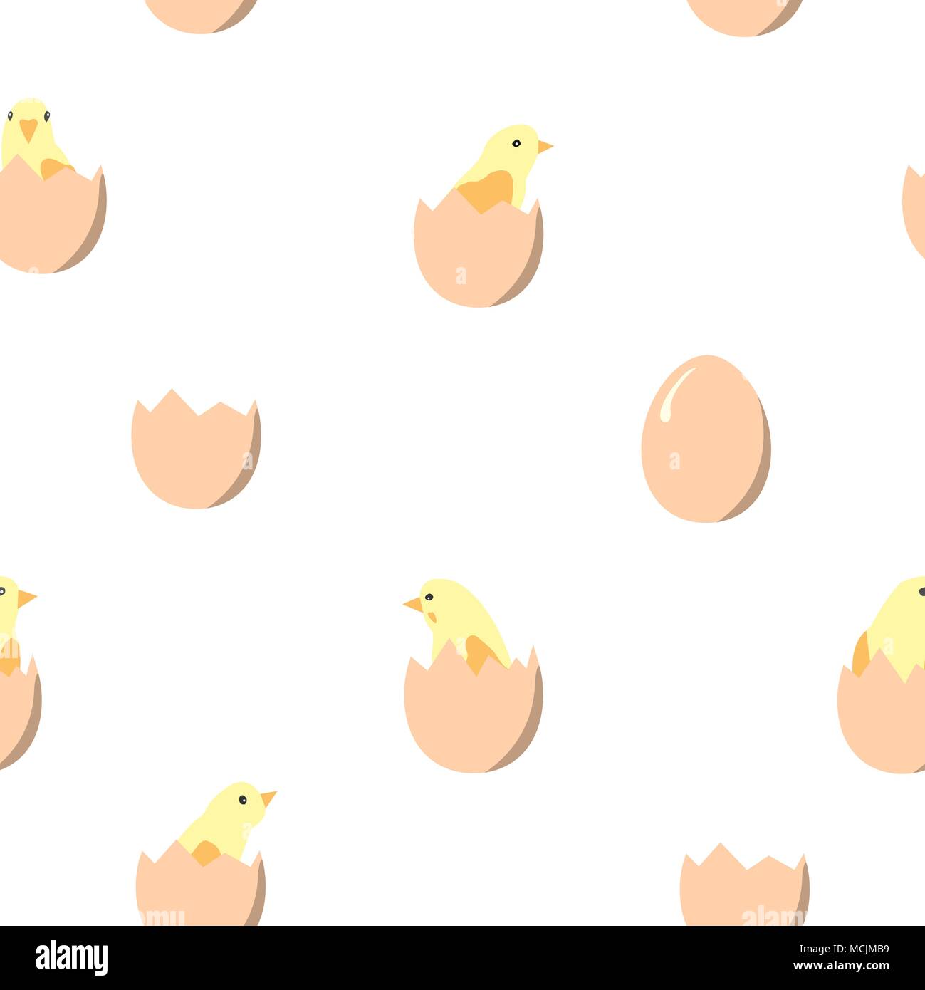 Seamless pattern with chickens in eggs. Vector Illustration Stock ...