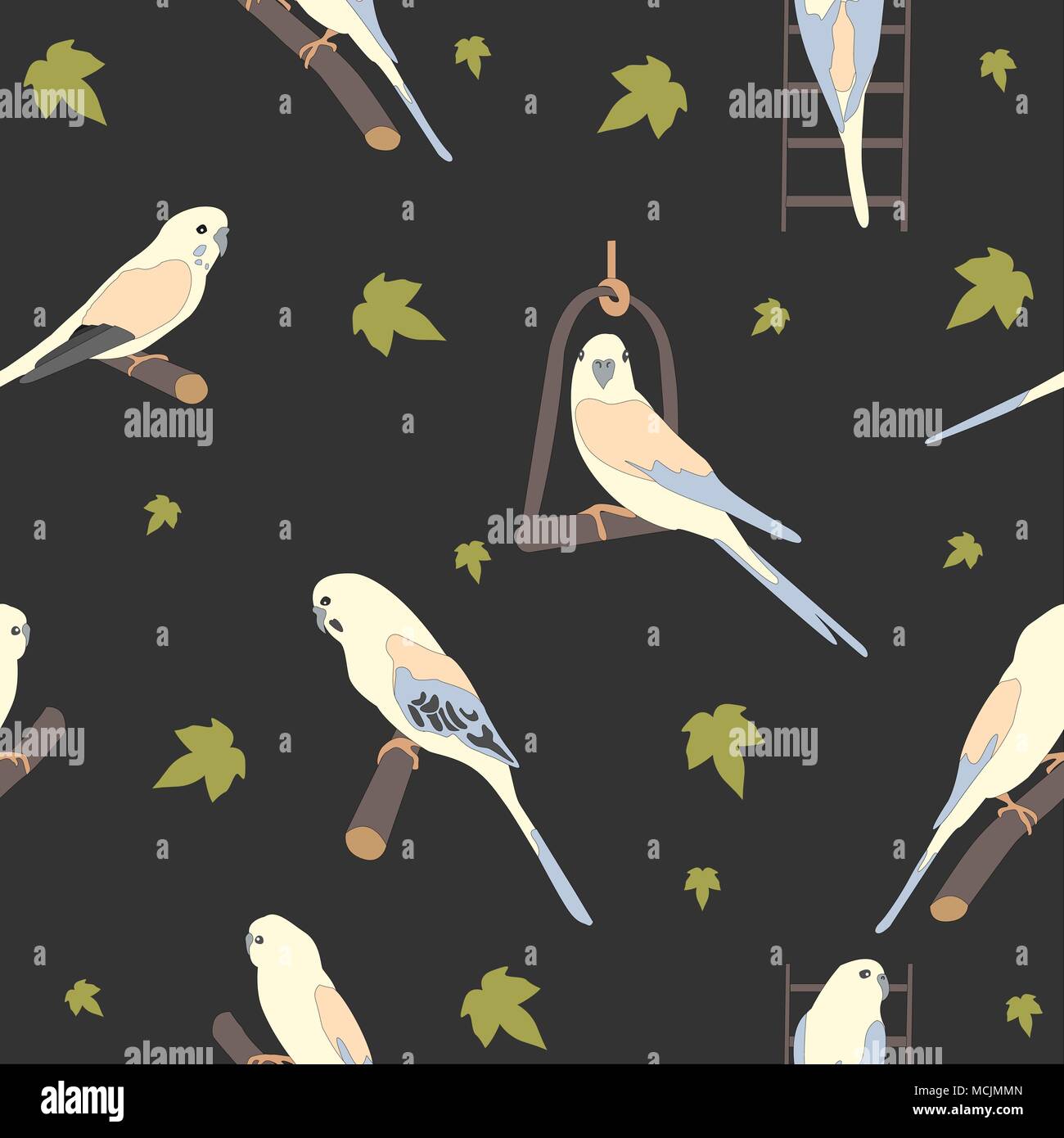 Seamless hand drawn pattern with beautiful birds. Great for wedding ...