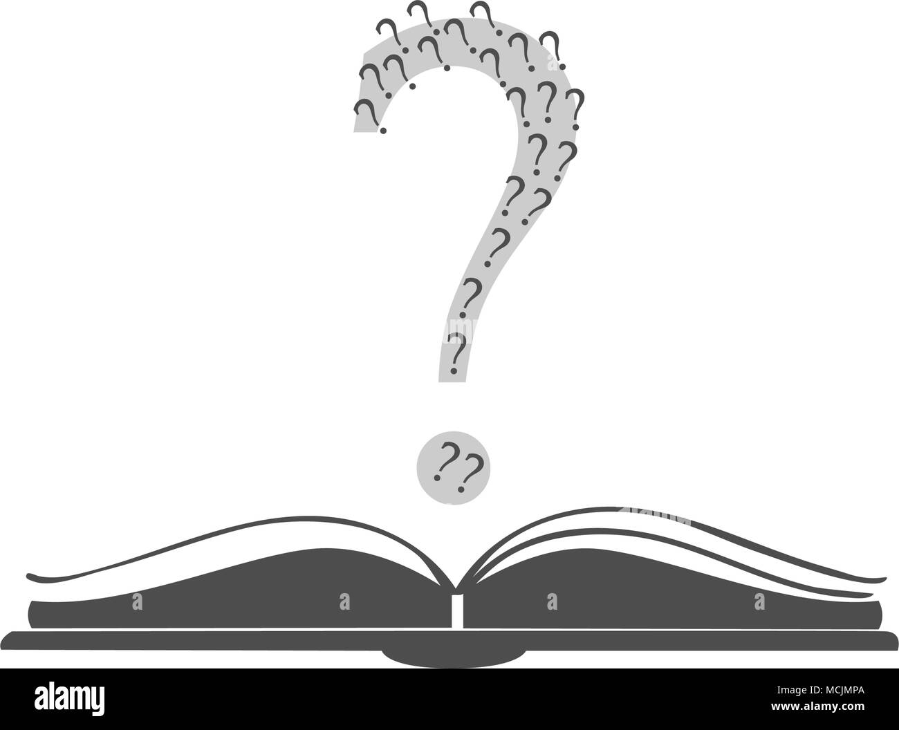Open book icon with question marks above it. Flat Design. Vector Illustration Stock Vector Image ...