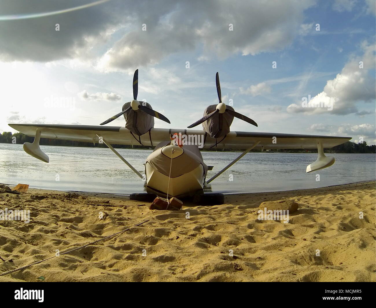 Seaplane in the river landscape Stock Photo - Alamy
