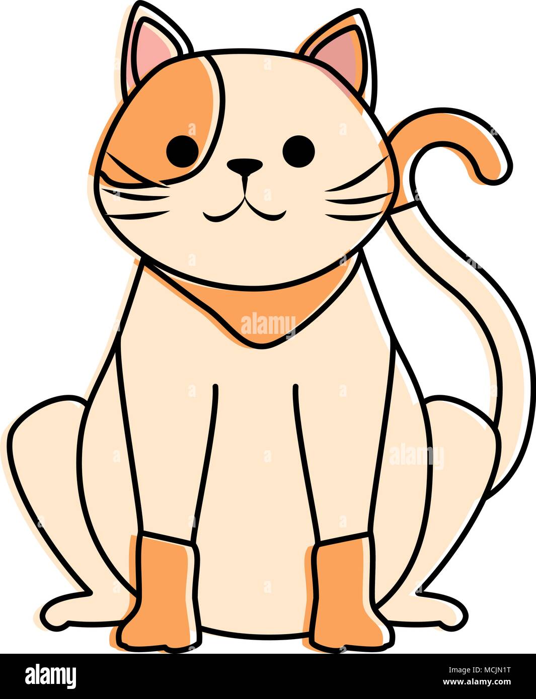 cute cat mascot character vector illustration design Stock Vector Image ...