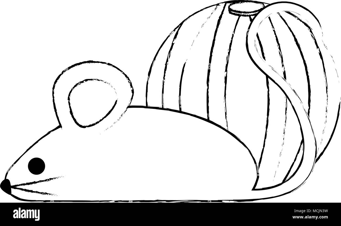 little mouse with ball vector illustration design Stock Vector Image ...