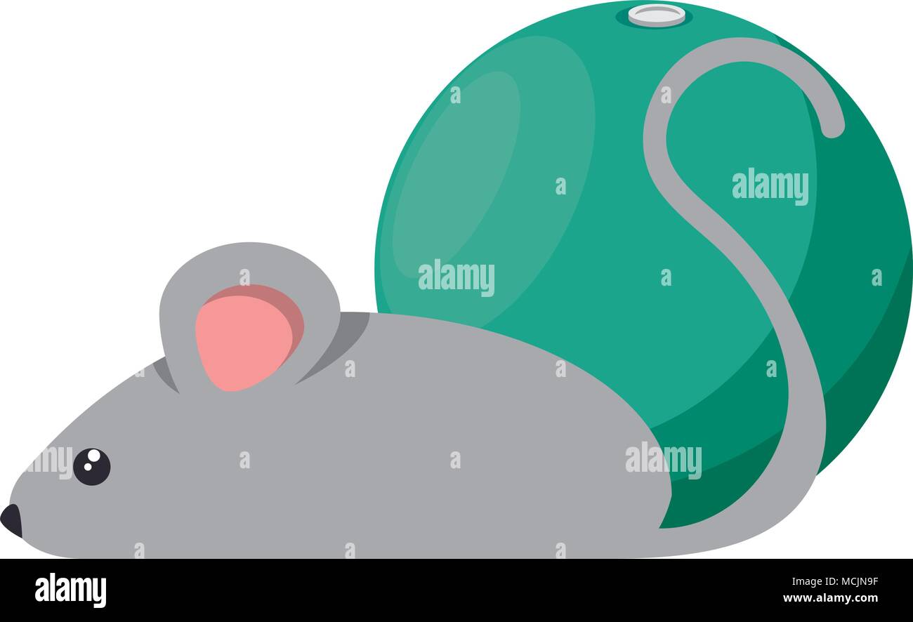 little mouse with ball vector illustration design Stock Vector Image ...