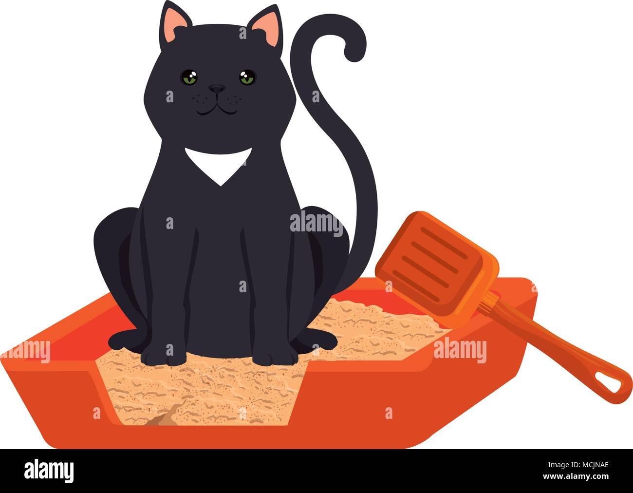 cute cat mascot in the sand box character vector illustration design ...