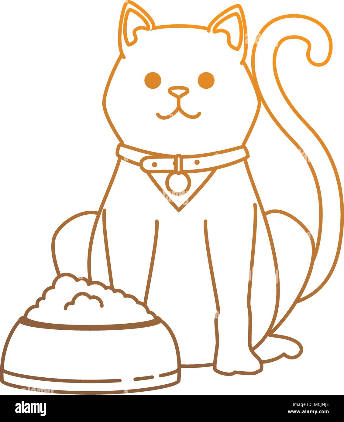 cute cat mascot with dish food character vector illustration design ...