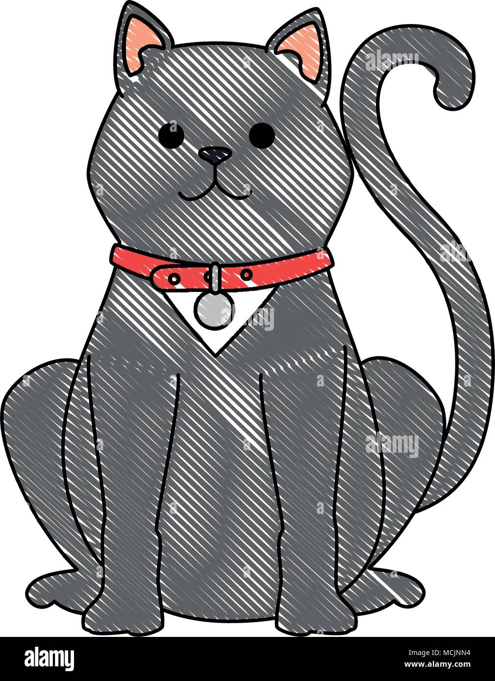 cute cat mascot character vector illustration design Stock Vector Image ...