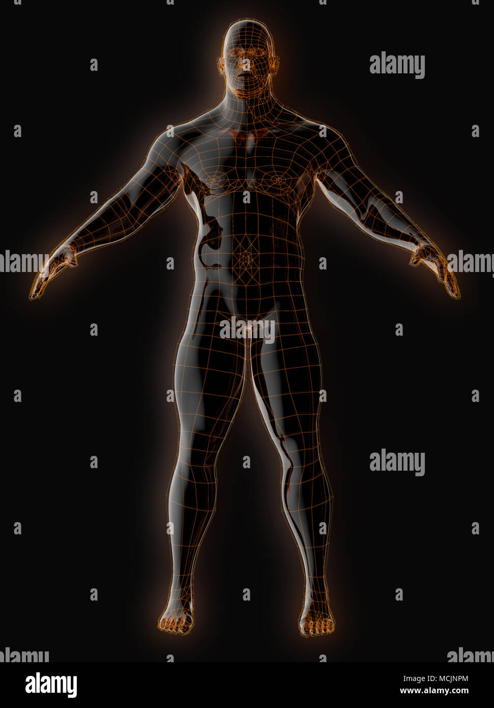 Black plastic robot with a glowing frame shell Stock Photo - Alamy