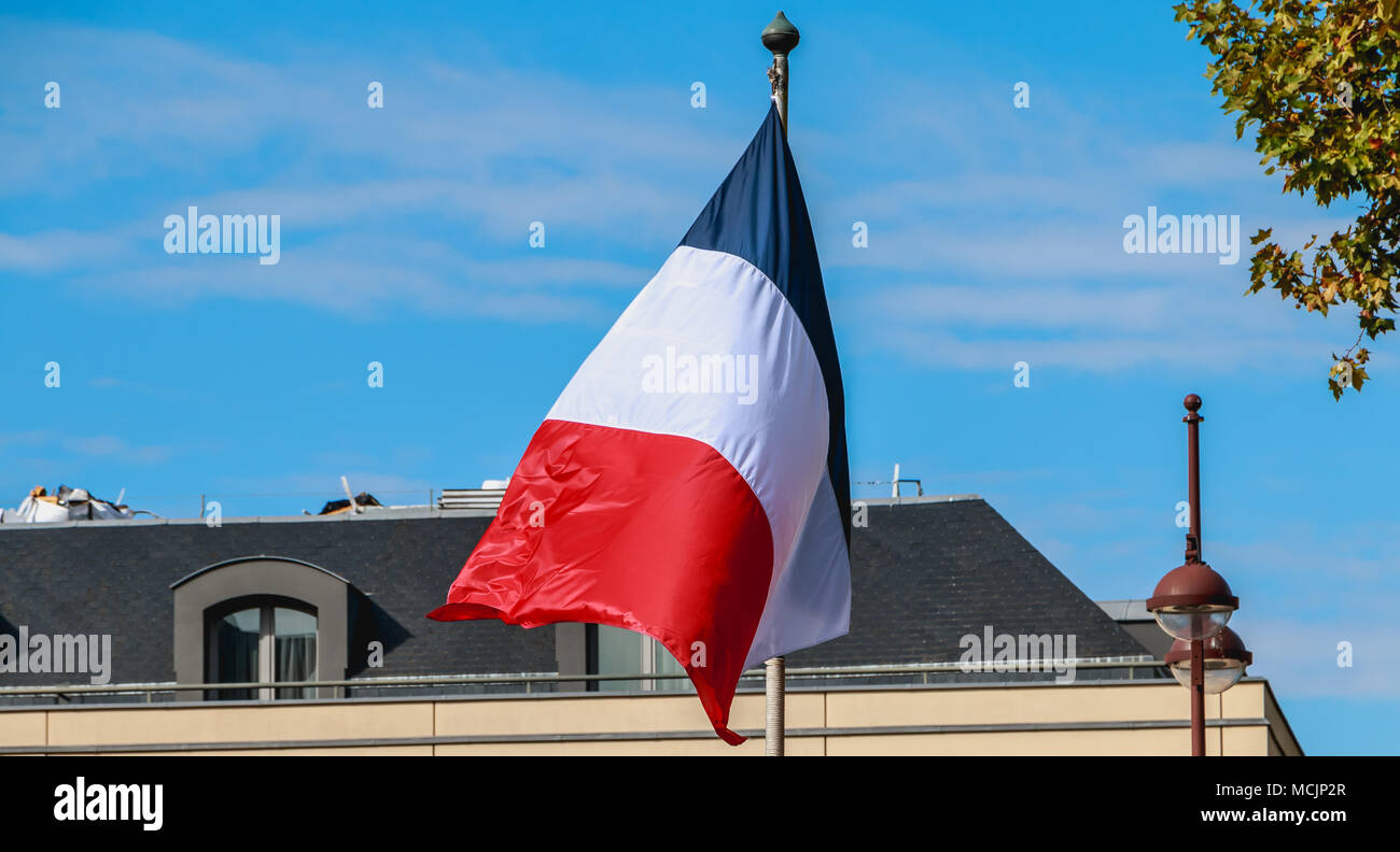 French flag flying in front hi-res stock photography and images - Alamy
