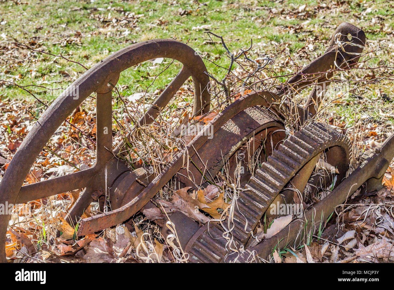 old rusty farm machinery Stock Photo - Alamy